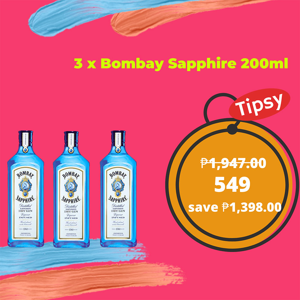 3 x Bombay Sapphire 200ml – Tipsy