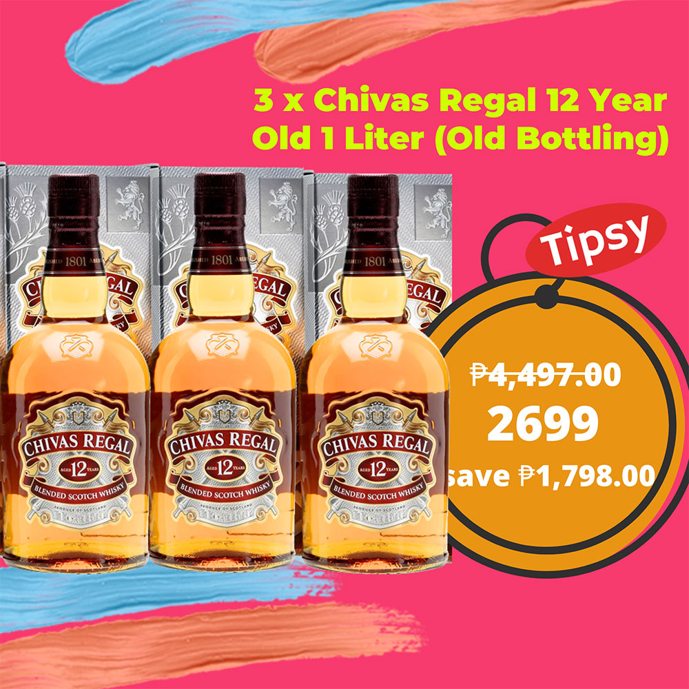 3 x Chivas Regal 12 Year Old 1 Liter (Old Bottling) – Tipsy