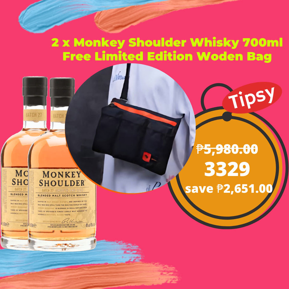 Buy 2 x Monkey Shoulder Whisky 700ml Free Limited Edition Woden Bag at ...