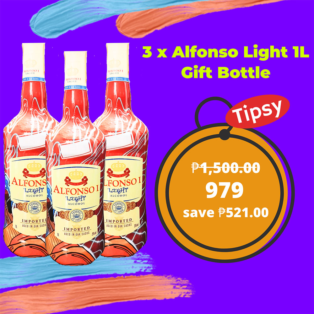 3 x Alfonso Light 1L Gift Bottle – Tipsy