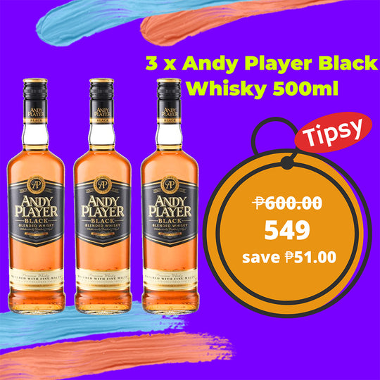 3 x Andy Player Black Whisky 500ml – Tipsy