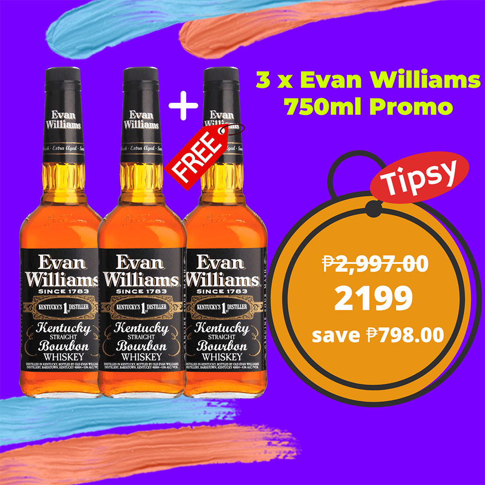 3 x Evan Williams 750ml Promo – Tipsy