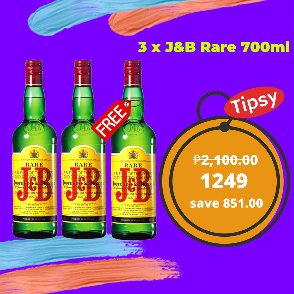 3 x J&B Rare 700ml – Tipsy