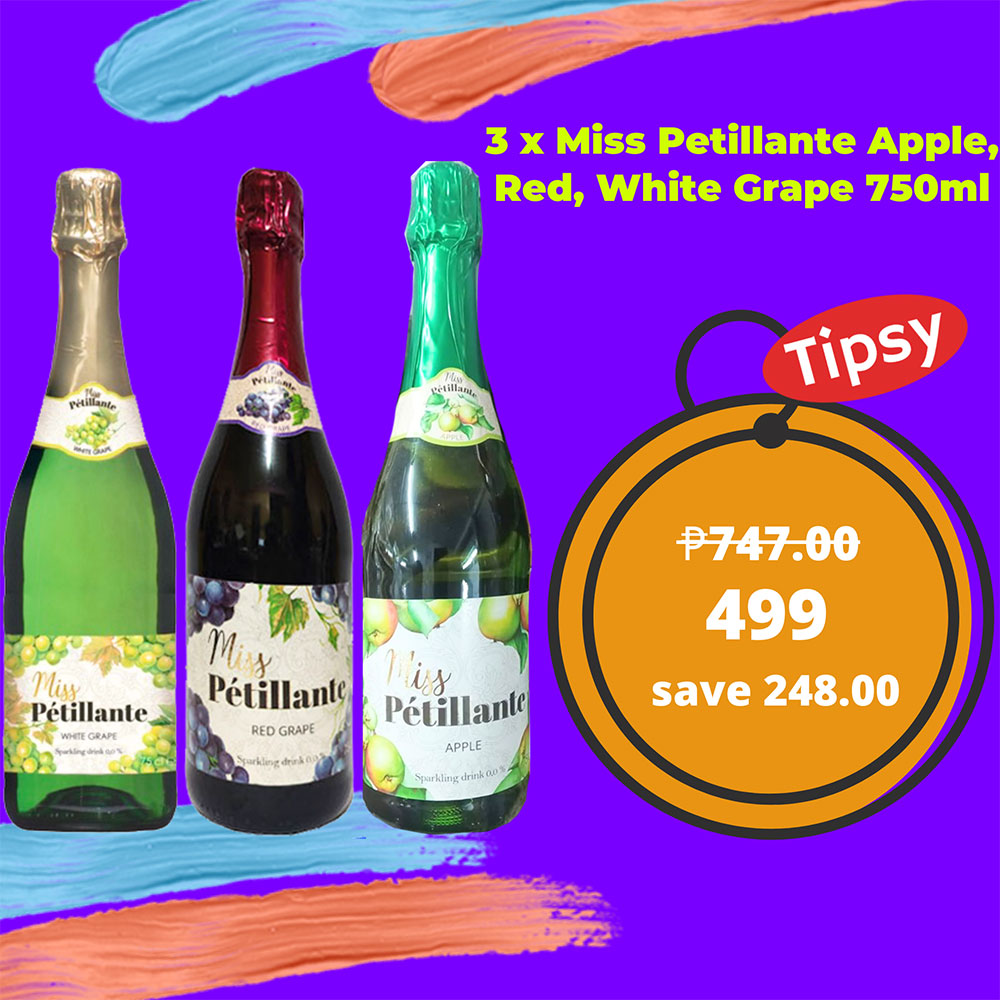 3 x Miss Petillante Apple, Red, White Grape 750ml – Tipsy