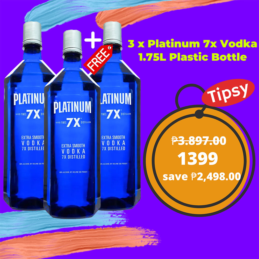 3 x Platinum 7x Vodka 1.75L Plastic Bottle – Tipsy
