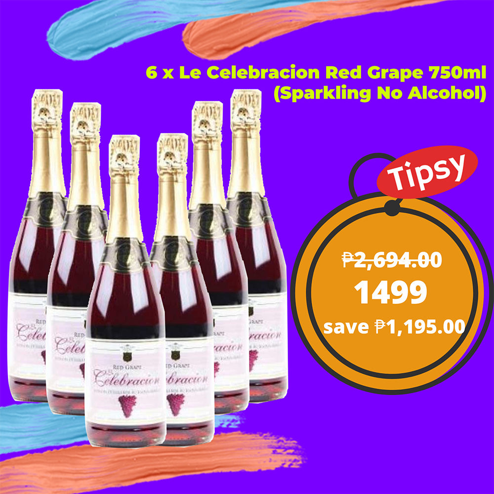 6 x Le Celebracion Red Grape 750ml (Sparkling No Alcohol) – Tipsy