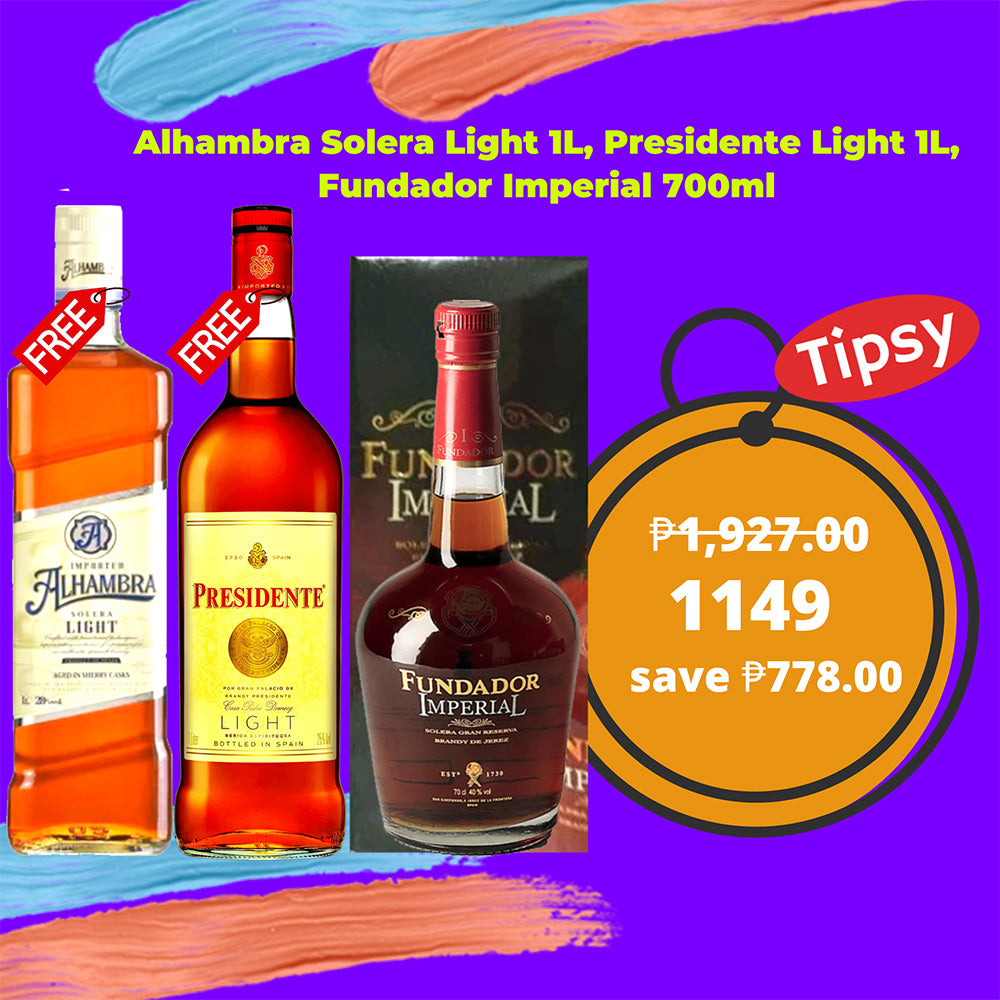 Alhambra Solera Light 1L, Presidente Light 1L, Fundador Imperial 700ml ...