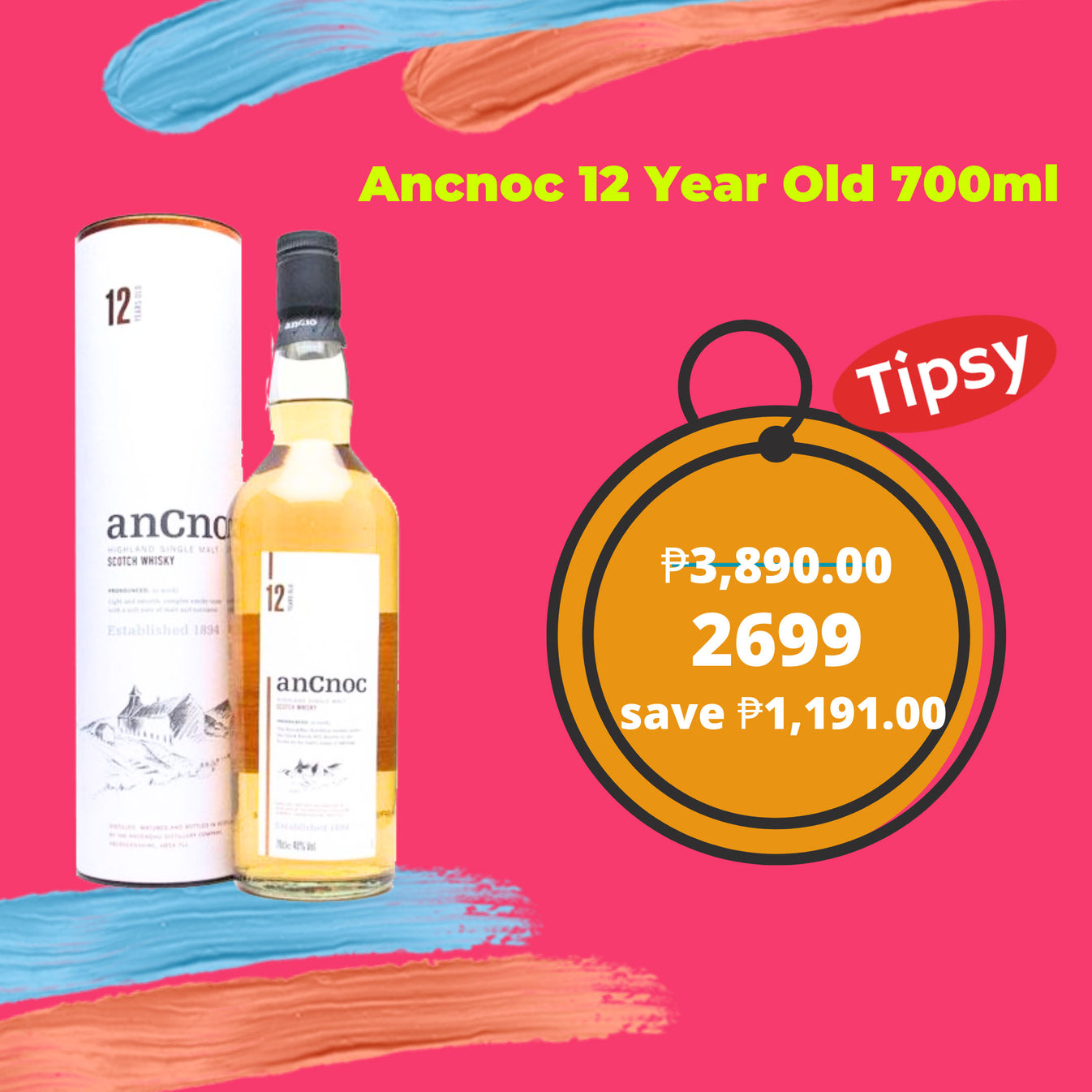 Buy Ancnoc 12 Year Old 700ml Single Malt Whisky at a Very Affordable P ...