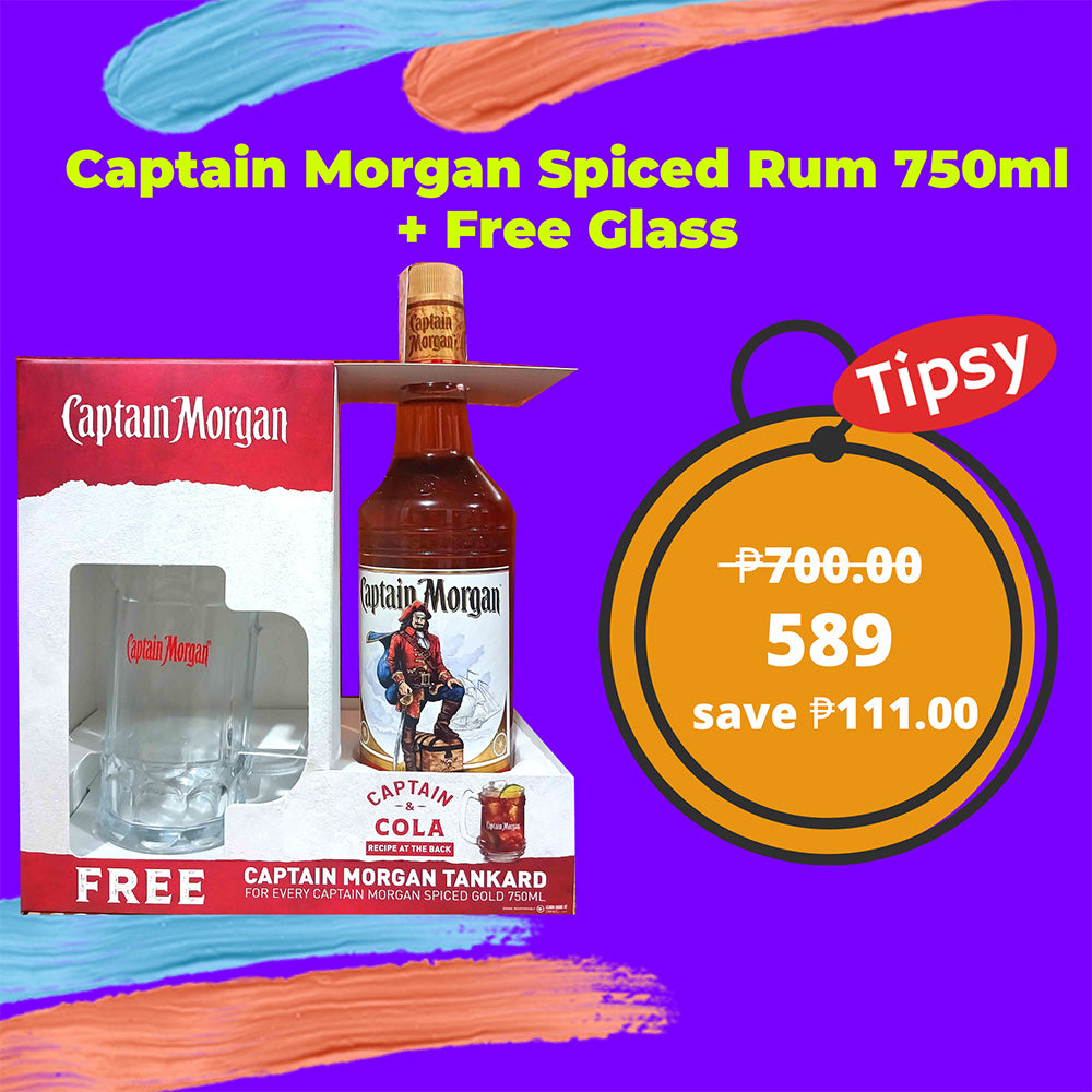 View Captain Morgan Spiced Rum 750ml + Free Glass price PH, reviews ...