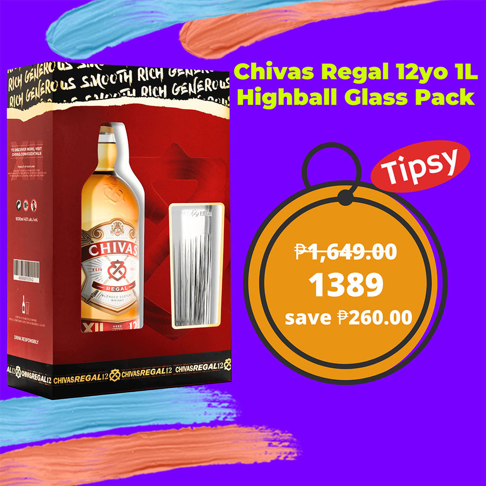 Buy Chivas Regal 12 Year Old Whisky 1L Highball Glass Pack at a Very A – Tipsy