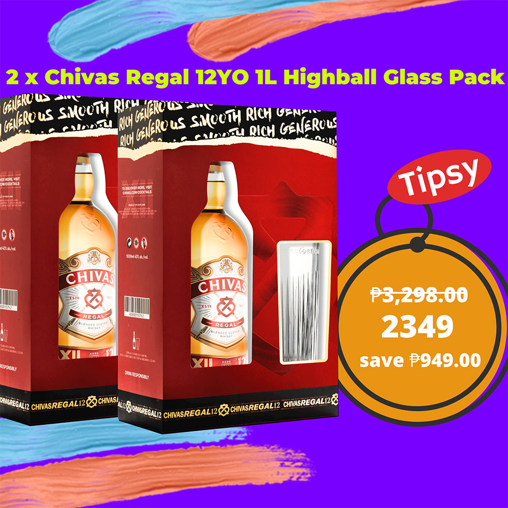 2 x Chivas Regal 12 Year Old 1L Highball Glass Pack – Tipsy