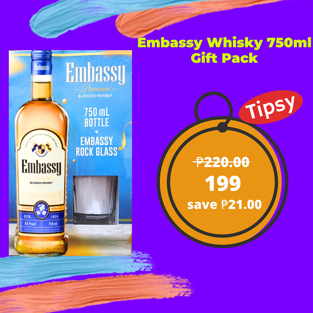 Embassy Whisky 750ml Gift Pack – Tipsy