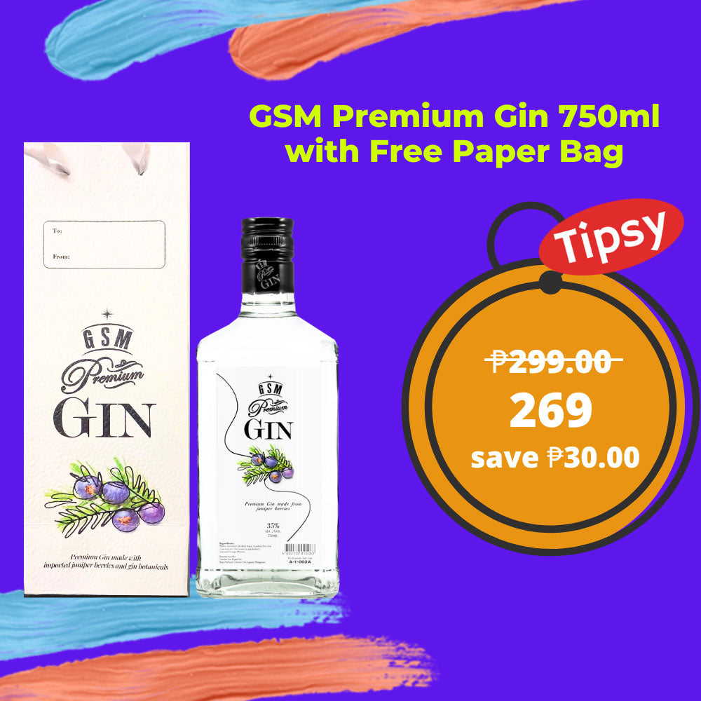 GSM Premium Gin 750ml with Paper Bag – Tipsy