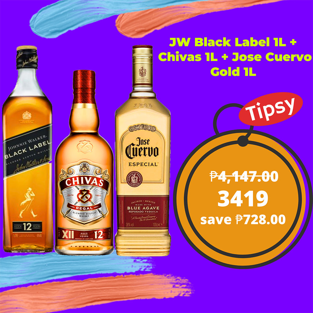 Johnnie Walker Black Label 1L + Chivas Regal 12 Year Old 1L + Jose Cue ...