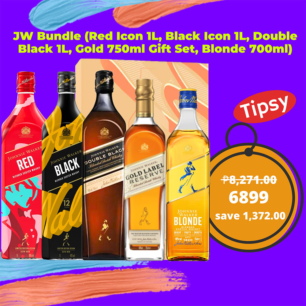 Johnnie Walker Bundle (JW Red Icon 1L, JW Black Icon 1L, JW Double Bla ...
