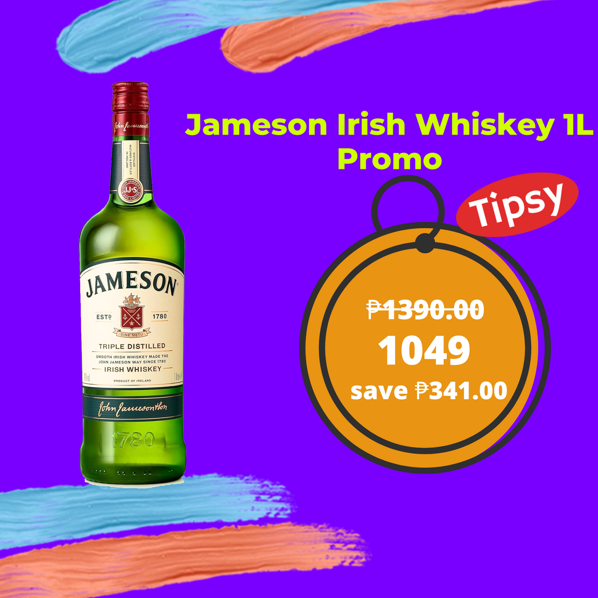 Jameson Irish Whiskey 1L Promo – Tipsy