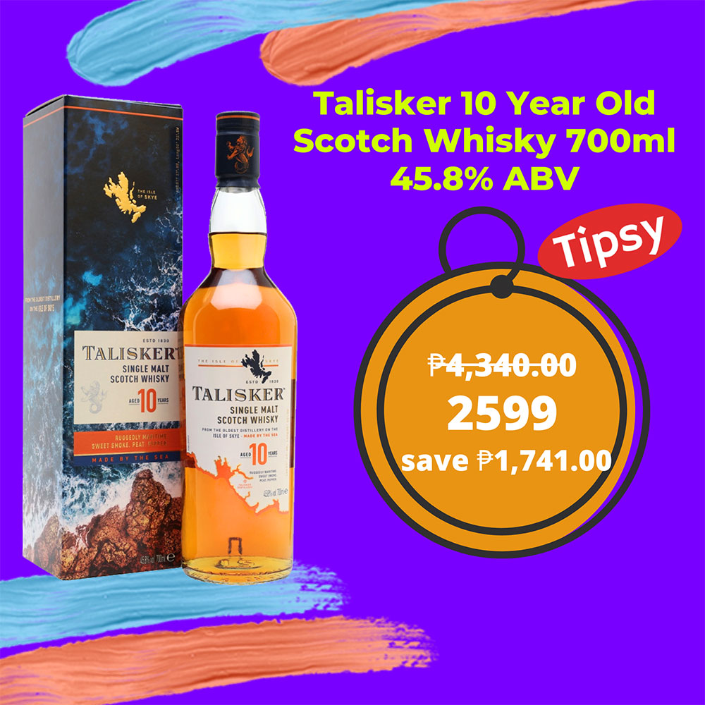 Talisker 10 Year Old Scotch Whisky 700ml 45.8% ABV – Tipsy