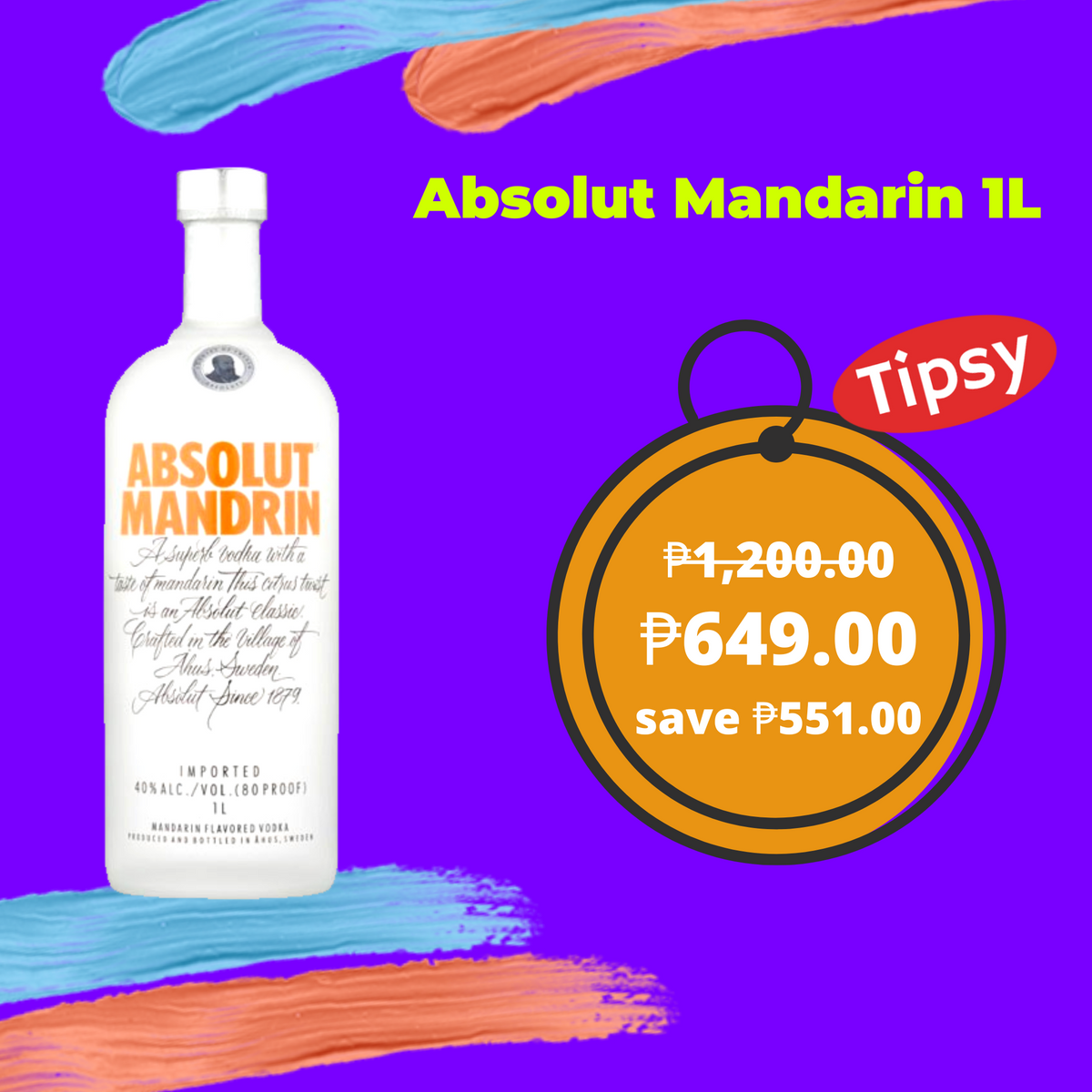 Absolut Mandarin 1L – Tipsy